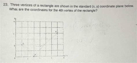 Solved Three Vertices Of A Rectangle Are Shown In The Standard Xy