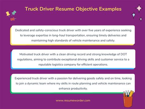 20 Truck Driver Resume Objective Examples And Samples Resumeworder
