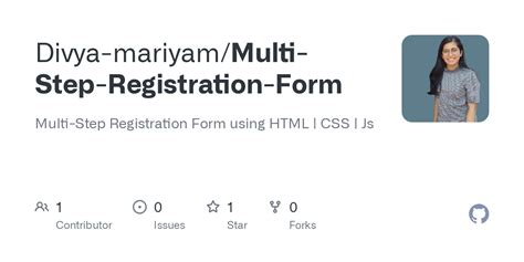 Github Divya Mariyammulti Step Registration Form Multi Step
