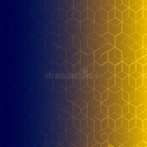 Geometric Pattern With Interlocking Cubes On A Gradient Background Deep Blue Stock Illustration