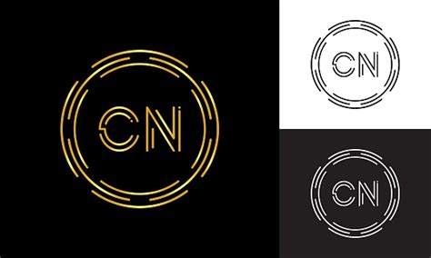 초기 Cn 편지 로고 현대 타이포그래피 벡터 템플릿 디지털 추상 편지 Cn 로고 디자인 개념에 대한 스톡 벡터 아트 및 기타