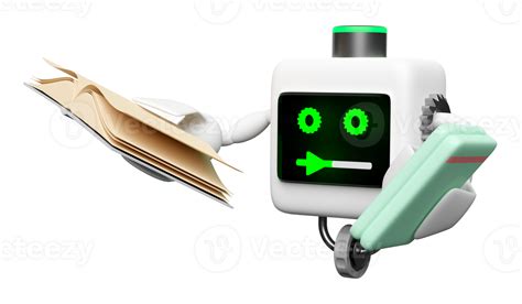 3d artificial intelligence machine learning with robot reading book