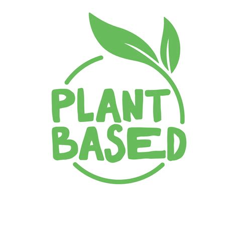 Plant Based Logo Circular Shape Base With Plant Leaf Vegan And