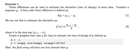 Solved Exercise Finite Differences Can Be Used To Estimate Chegg