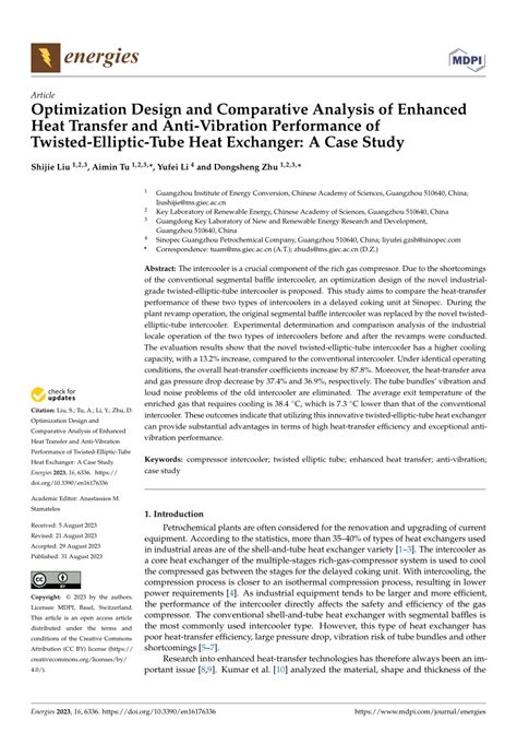 PDF Optimization Design And Comparative Analysis Of Enhanced Heat Transfer And Anti Vibration