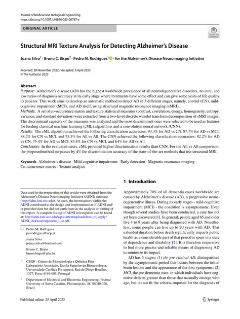 pdf structural mri texture analysis for detecting alzheimer s disease