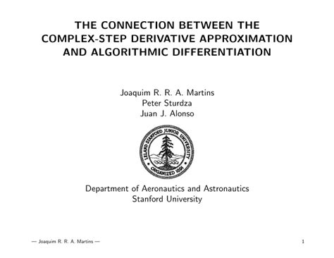 Ppt The Connection Between The Complex Step Derivative