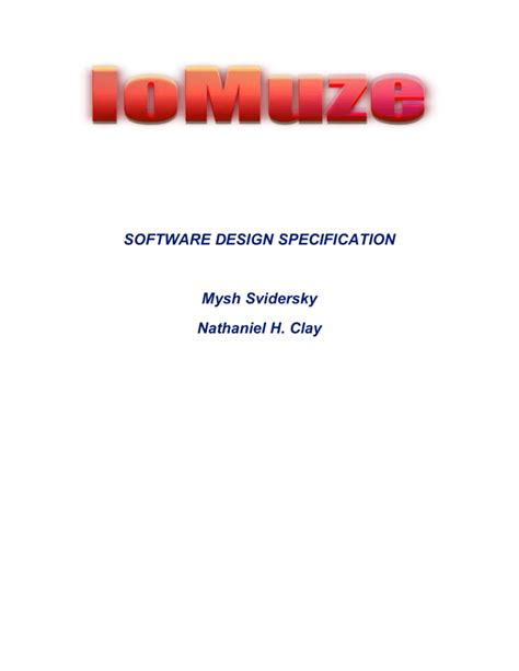 Software Design Specification