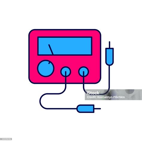 채워진 윤곽선 암페어 미터 멀티 미터 전압계 아이콘은 흰색 배경에 분리되어 있습니다 전류 측정용 기기 벡터 가득 찬에 대한 스톡