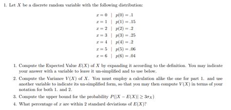 Let X Be A Discrete Random Variable With The Chegg