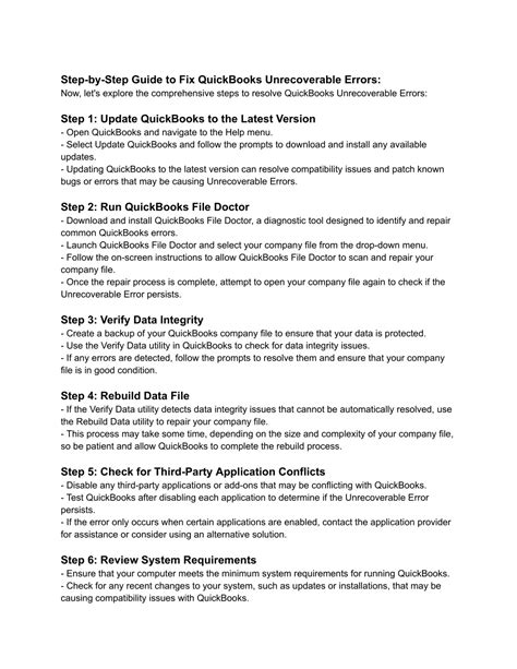 PPT Mastering QuickBooks Unrecoverable Errors A Comprehensive Guide For Effective Resolution