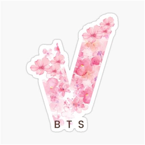 Bts V Name Tag Aesthetic Sticker Sticker For Sale By Blumun Redbubble