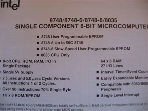 3 Booklets 2 Marked Preliminary 8 Bit Hmos Microprocessor 8031 8051