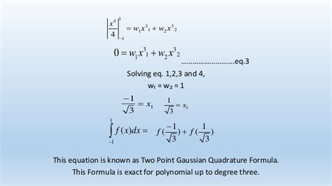 gauss quadrature formula