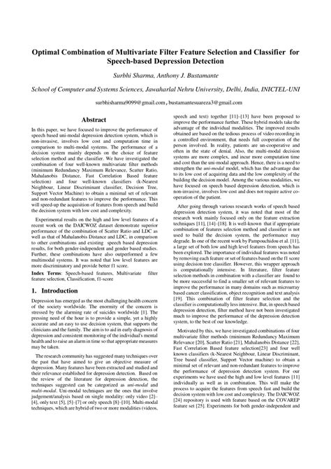 Pdf Optimal Combination Of Multivariate Filter Feature Selection And