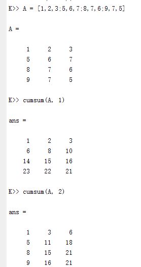 matlab 中的cumsum函数 cumsum函数matlab csdn博客