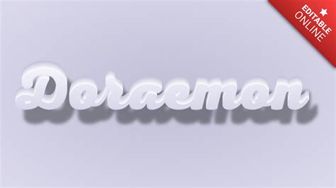 Doraemon White Cream 3d Text Effect Generator