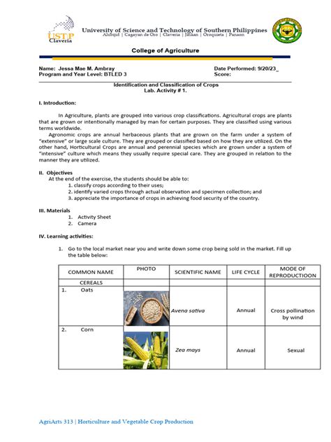 Laboratory Activity 1 Pdf Watermelon Cabbage