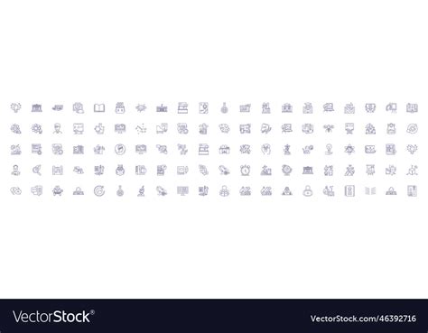 Scientific Laboratory Line Icons Signs Set Design Vector Image