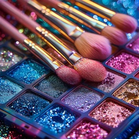 Free Sparkling Makeup Palette Image Makeup Glitter Brushes