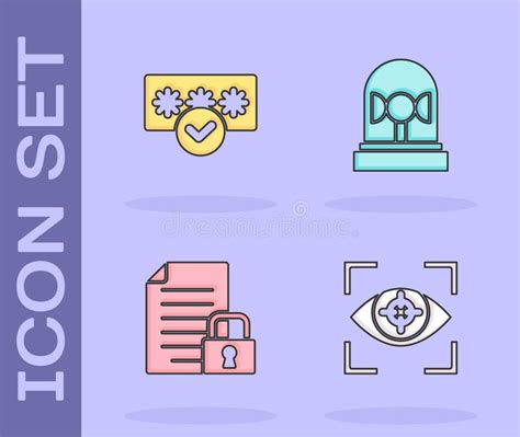Set Eye Scan Password Protection Document And Lock And Flasher Siren