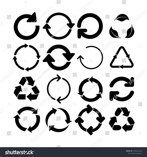 Set Circle Arrow Icon Refresh Reload Stock Vector Royalty Free Shutterstock