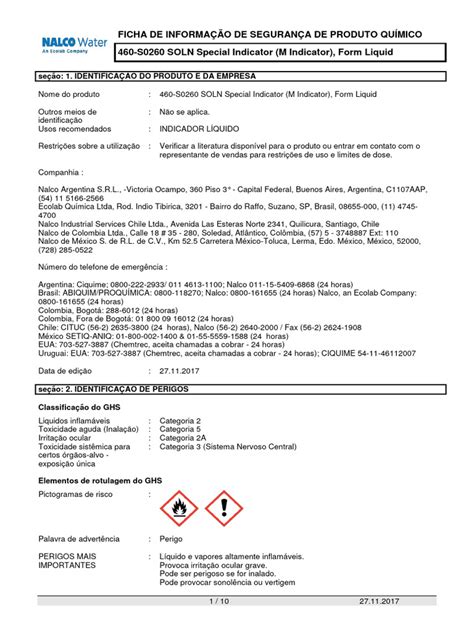 460 S0260 Soln Special Indicator M Indicator Form Liquid Pdf Desperdício Combustão
