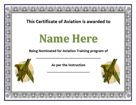 Aviation Certificate Template Pdf Technology And Engineering