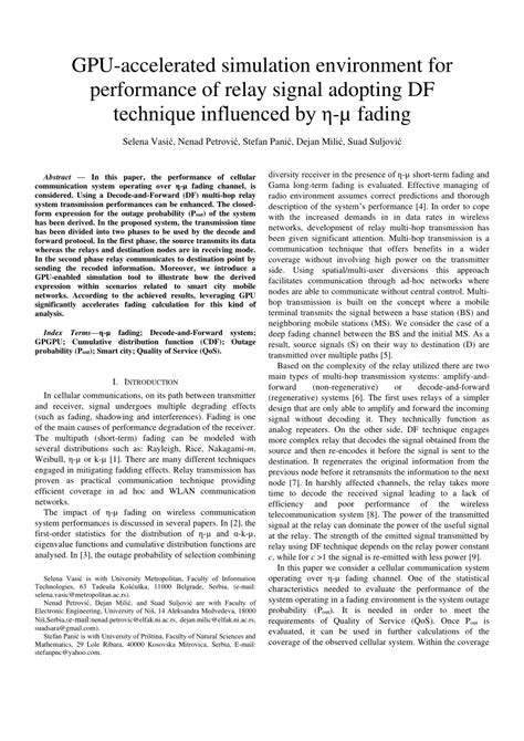 Pdf Gpu Accelerated Simulation Environment For Performance Of Relay