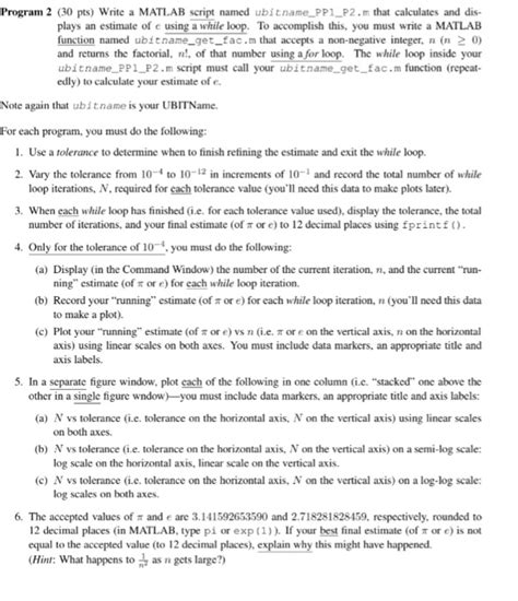 Solved Write A Matlab Script Named Ubitnamepp1p2m That