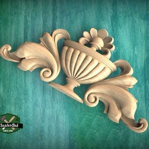 Classic Acanthus Urn Wood Carving Elegant Neoclassical Wall Decor