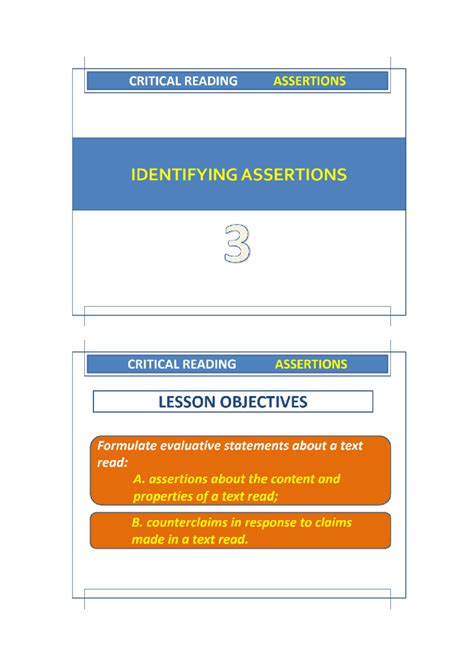 Lesson On Assertions Bs Agriculture Studocu