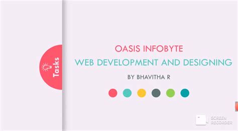 Bhavitha R On Linkedin Webdevelopment Intern Html Css Oasisinfobyte