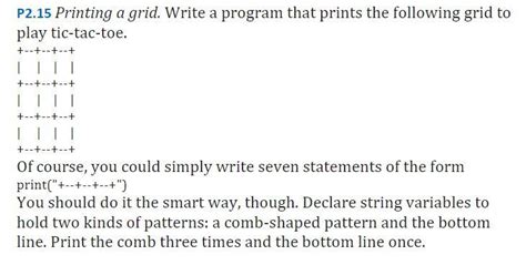 P Printing A Grid Write A Program That Prints Chegg Com