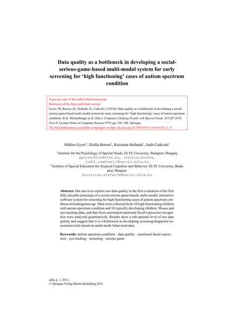 pdf data quality as a bottleneck in developing a social serious game