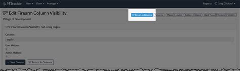 Column Visibility Pstracker