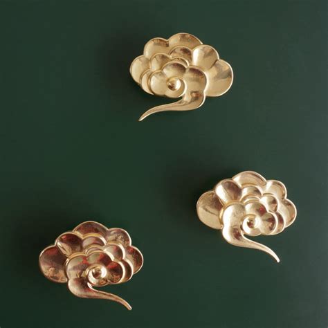 Brass Cloud Knobs Pulls Handles Dresser Knobs Gold Cabinet Etsy