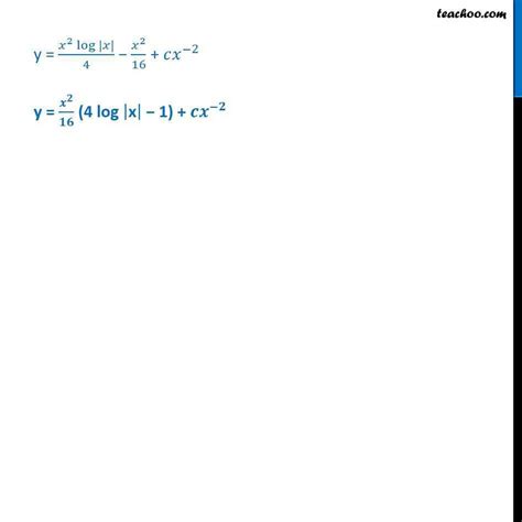 Ex 9 5 6 Find General Solution X Dy Dx 2y X2 Log X