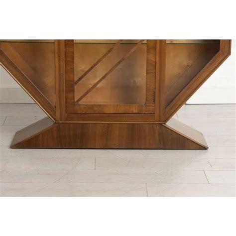 Art Deco Octagonal Display Cabinet In Walnut 1930s Chairish