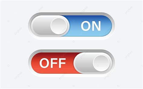 Flat Toggle Switch Vector Isolated On White Circle Button Press Vector