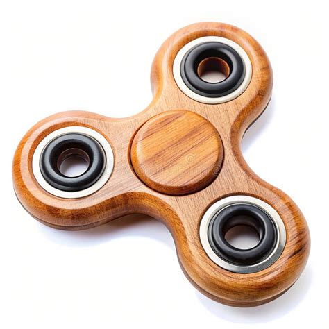 Wooden Fidget Spinner With Smooth Ergonomic Grip Stock Illustration