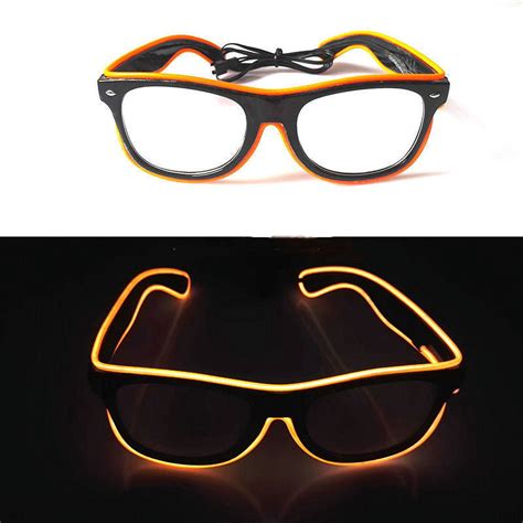 Cool Box Led Light Up Glasses El Wire Rave Glasses With Flashing Modes For Parties Halloween