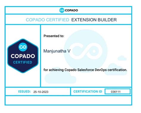 Manjunath V On Linkedin Copado Salesforce Certificationcomplete
