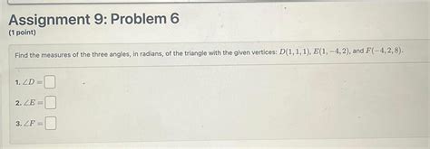 [answered] assignment 9 problem 6 1 point find the measures of the kunduz