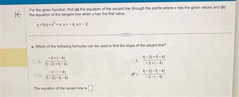 Solved For The Given Function Find A The Equation Of The