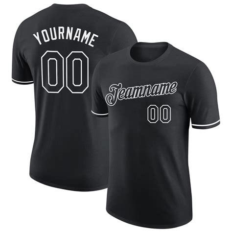 Custom Black Performance T Shirt White Fansidea