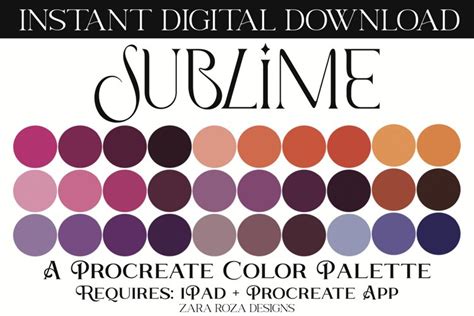 Sublime An Elegant Vintage Procreate Color Palette