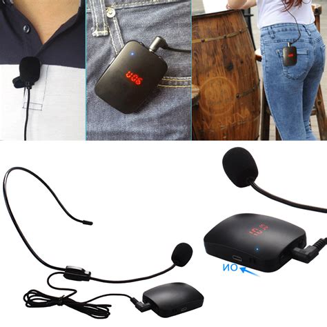 Generic Wireless Microphone Fm Radio Transmitter Headset Collar Tour Guide Clip On Bluetooth