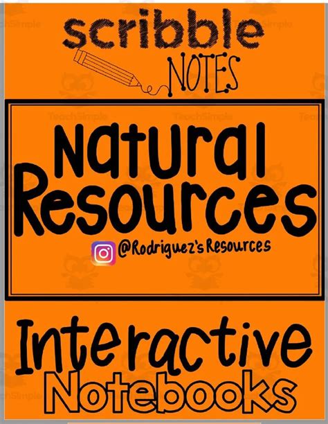 Scribble Notes Interactive Notebook Natural Resources By Teach Simple