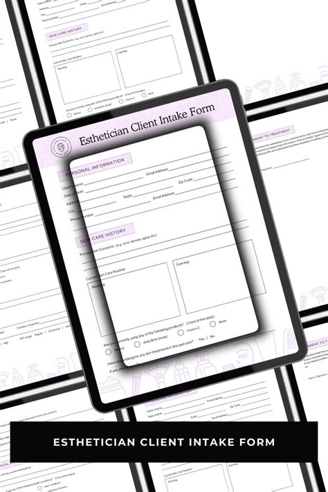 Esthetician Client Intake Form Editable Spa Consultation Template